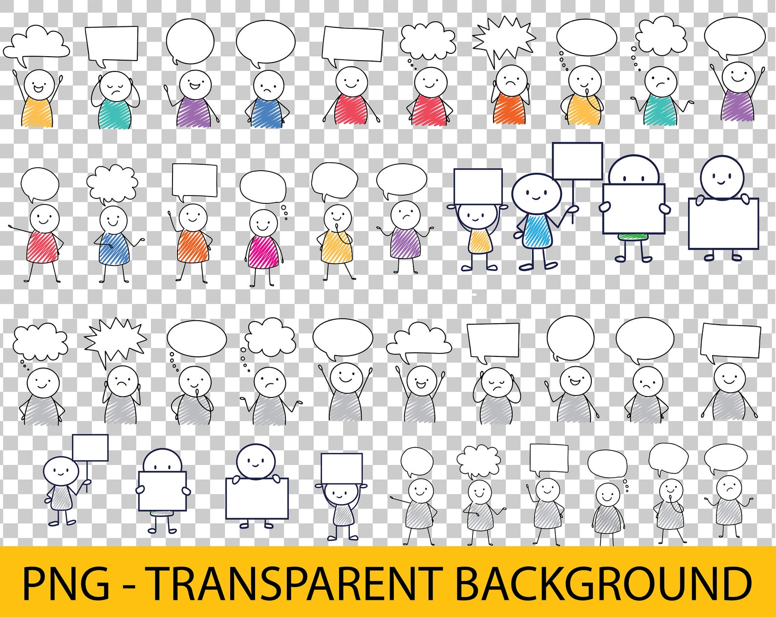 Stick Figures PNG, SVG, Stick Figures Clipart, 40 Stick Figures With ...