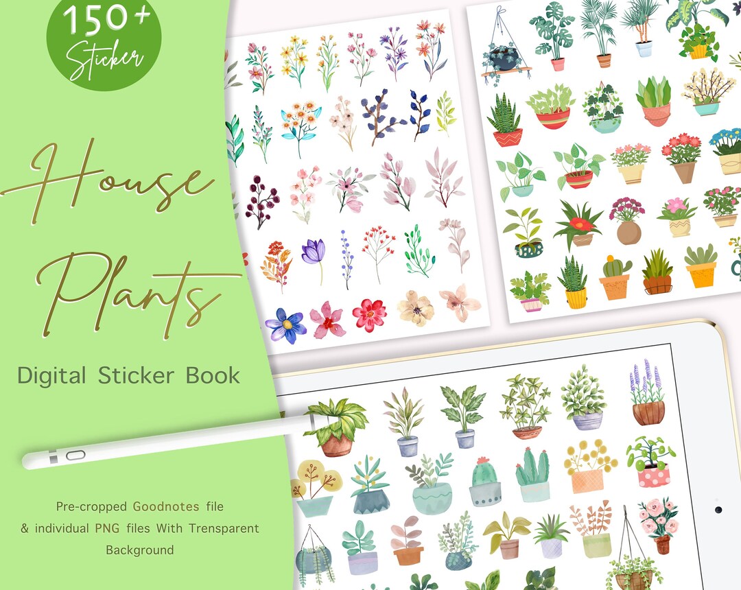 Digital Stickers, Plant Lovers Stickers, Botanical Stickers, Greeneries ...