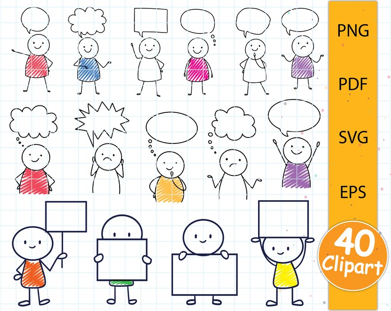 Stick Figures PNG, SVG, Stick Figures Clipart, 40 Stick Figures With ...