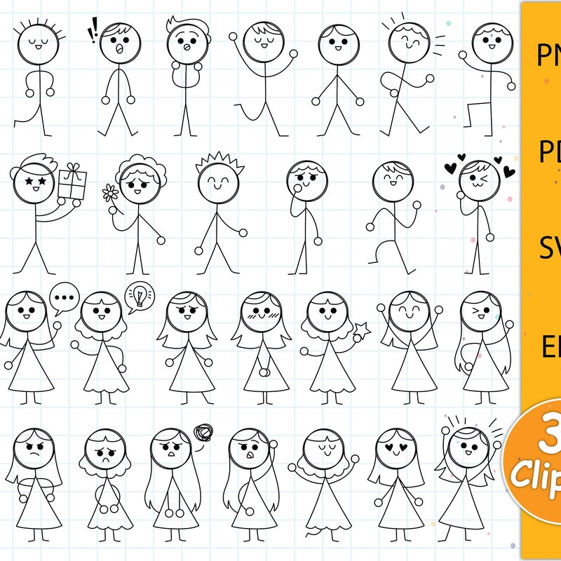 Stick Figures Svg - Etsy