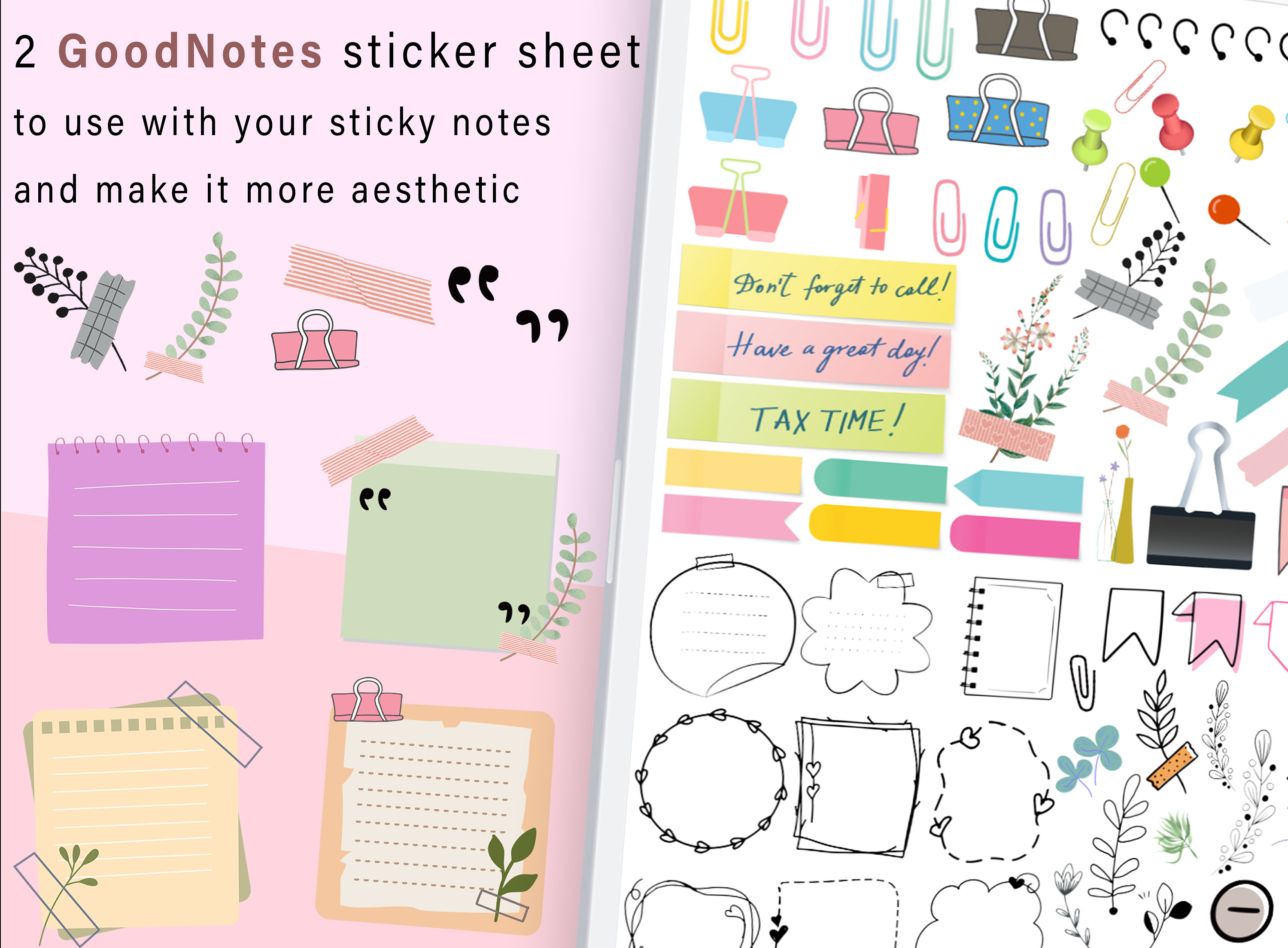 Goodnotes Sticky Notes Png, Digital Sticky Notes Set, Post It Note ...