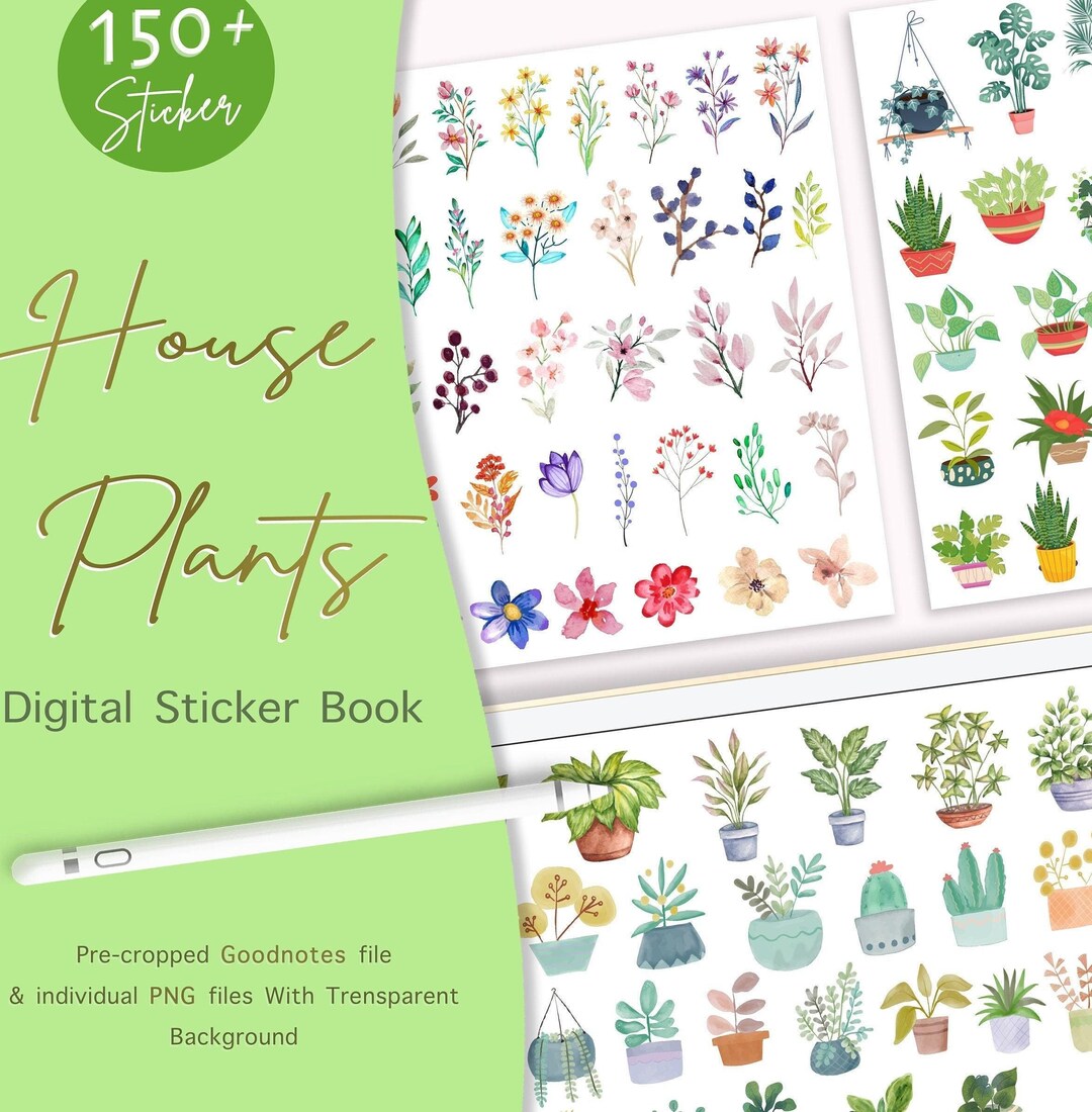 Digital Stickers, Plant Lovers Stickers, Botanical Stickers, Greeneries ...