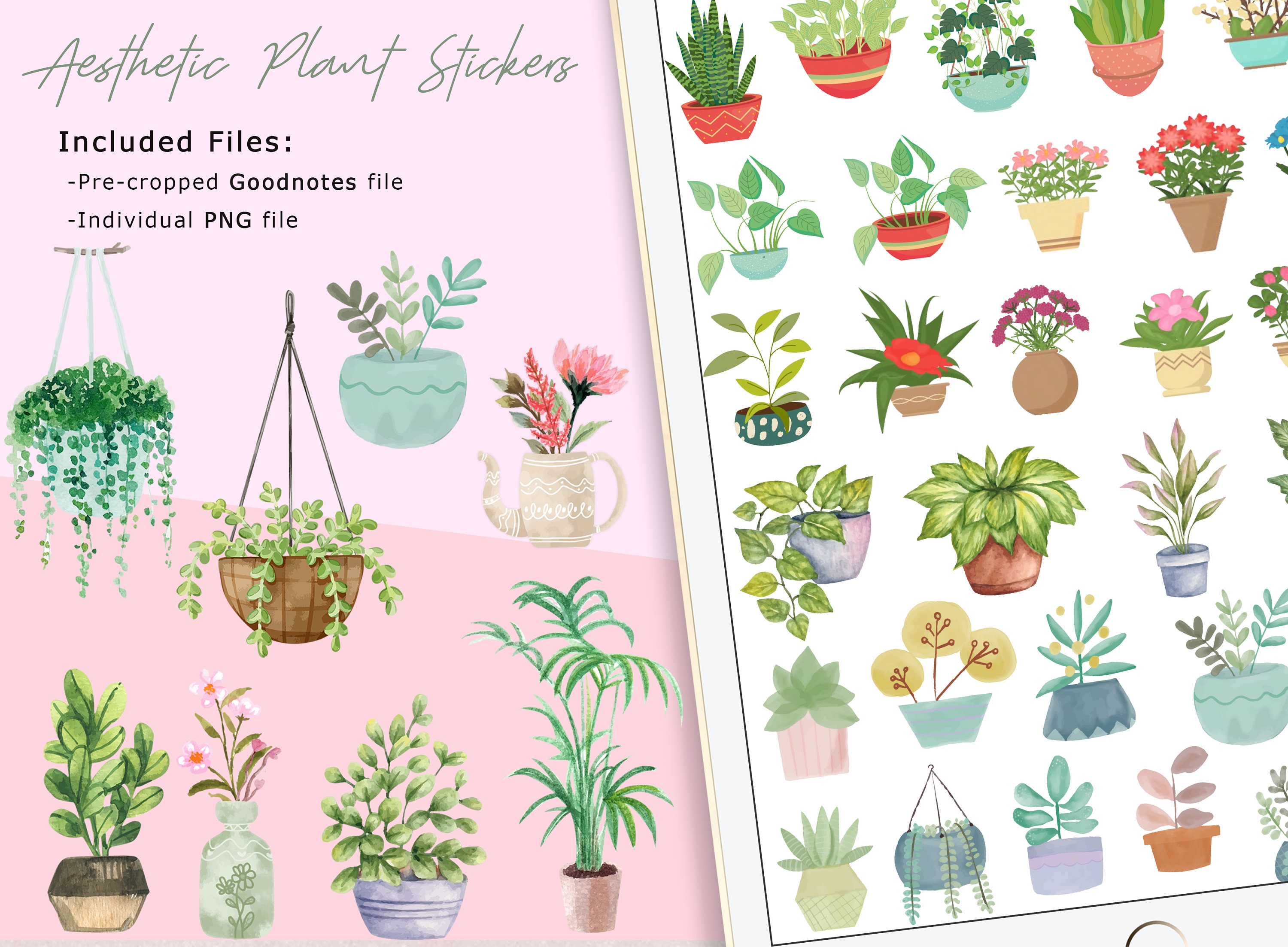 Digital Stickers, Plant Lovers Stickers, Botanical Stickers, Greeneries ...