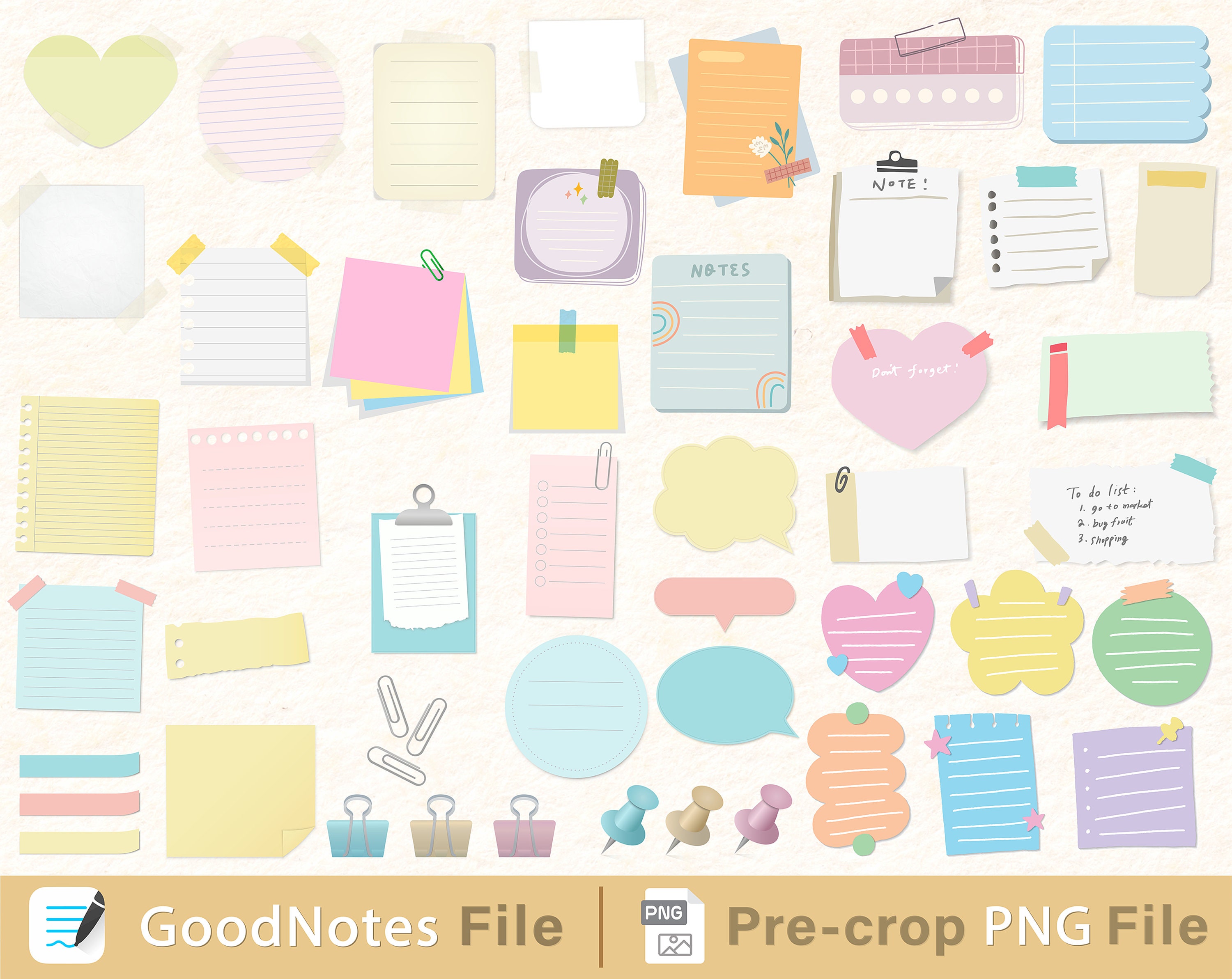 275 Digital Sticky Notes, Goodnotes Sticky Notes, Digital Stickers ...