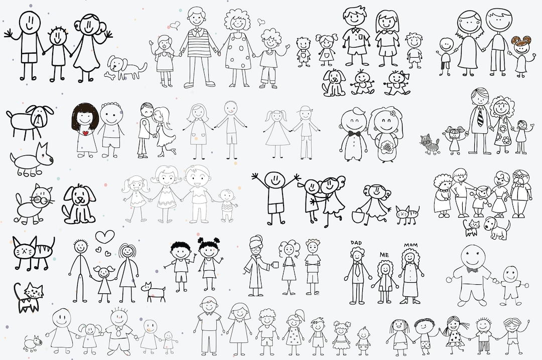 Huge Pack of Family Stick Figures, PNG + SVG, Instant Download - Etsy