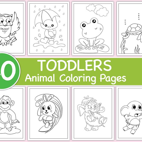 Toddler Coloring Pages Animal - Etsy