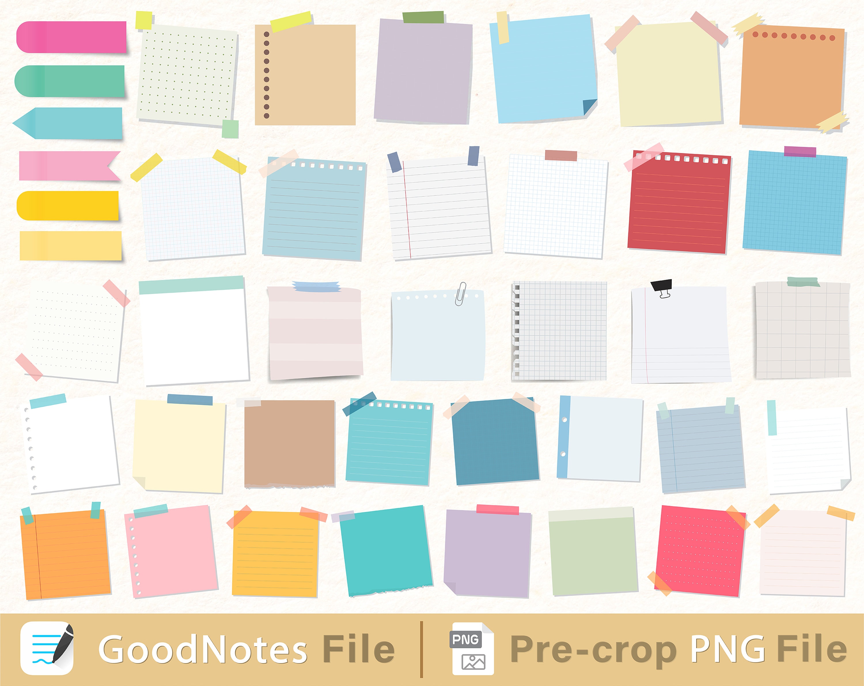 275 Digital Sticky Notes, Goodnotes Sticky Notes, Digital Stickers ...