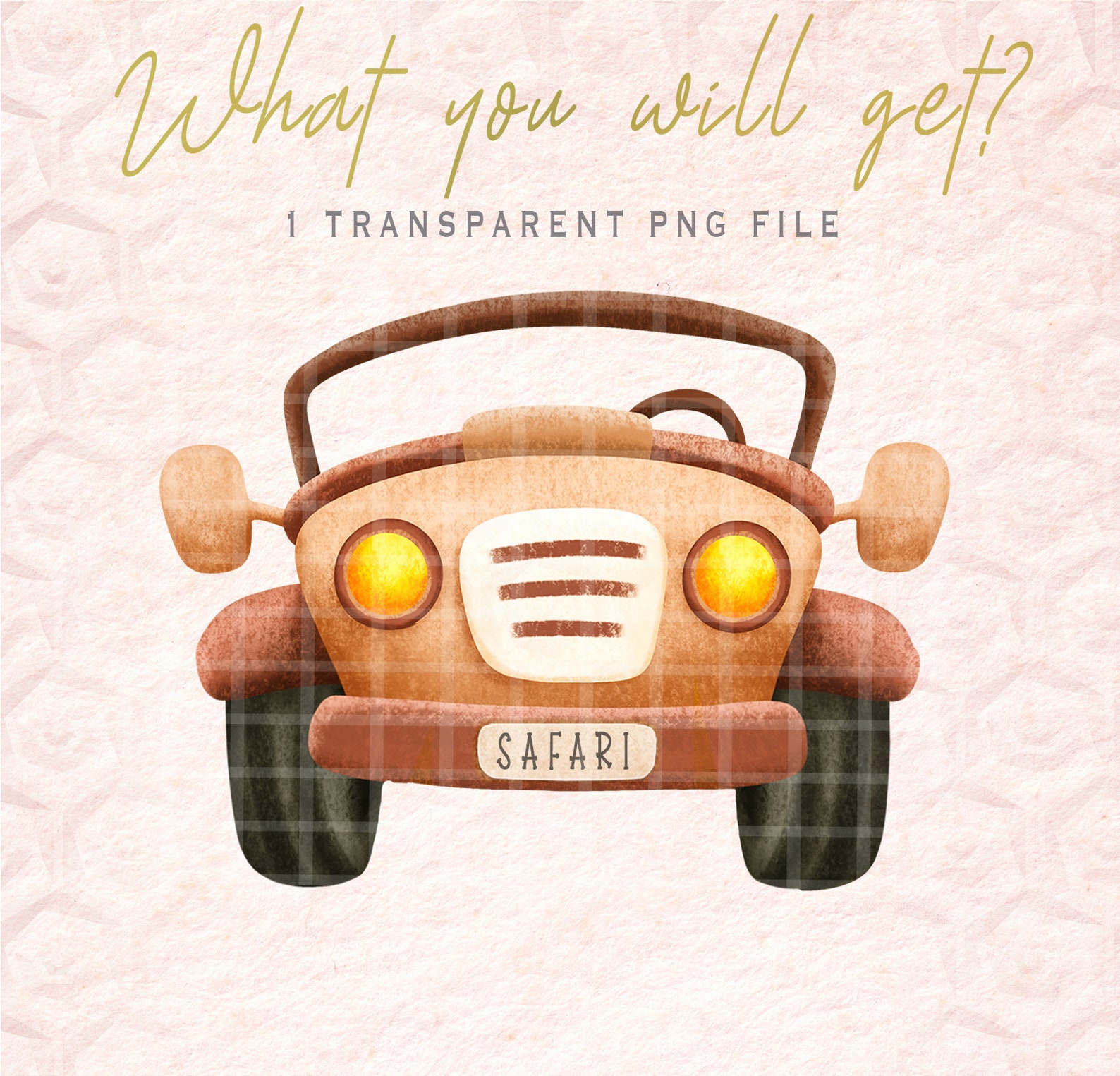 Watercolor Safari Truck Clipart, Safari Car, Jungle Car Png, Jeep Decor ...