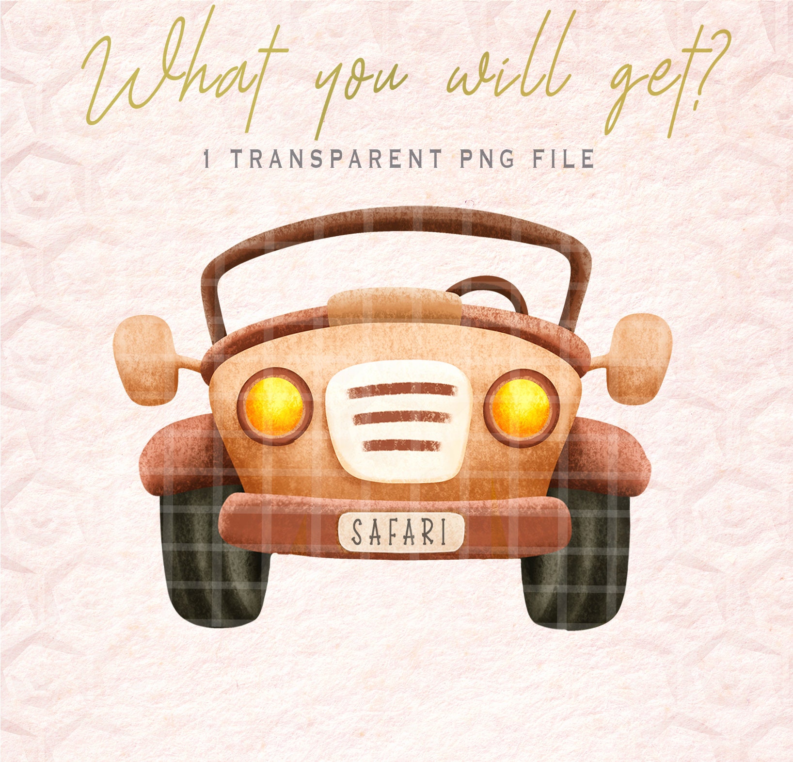 Watercolor Safari Truck Clipart, Safari Car, Jungle Car Png, Jeep Decor ...