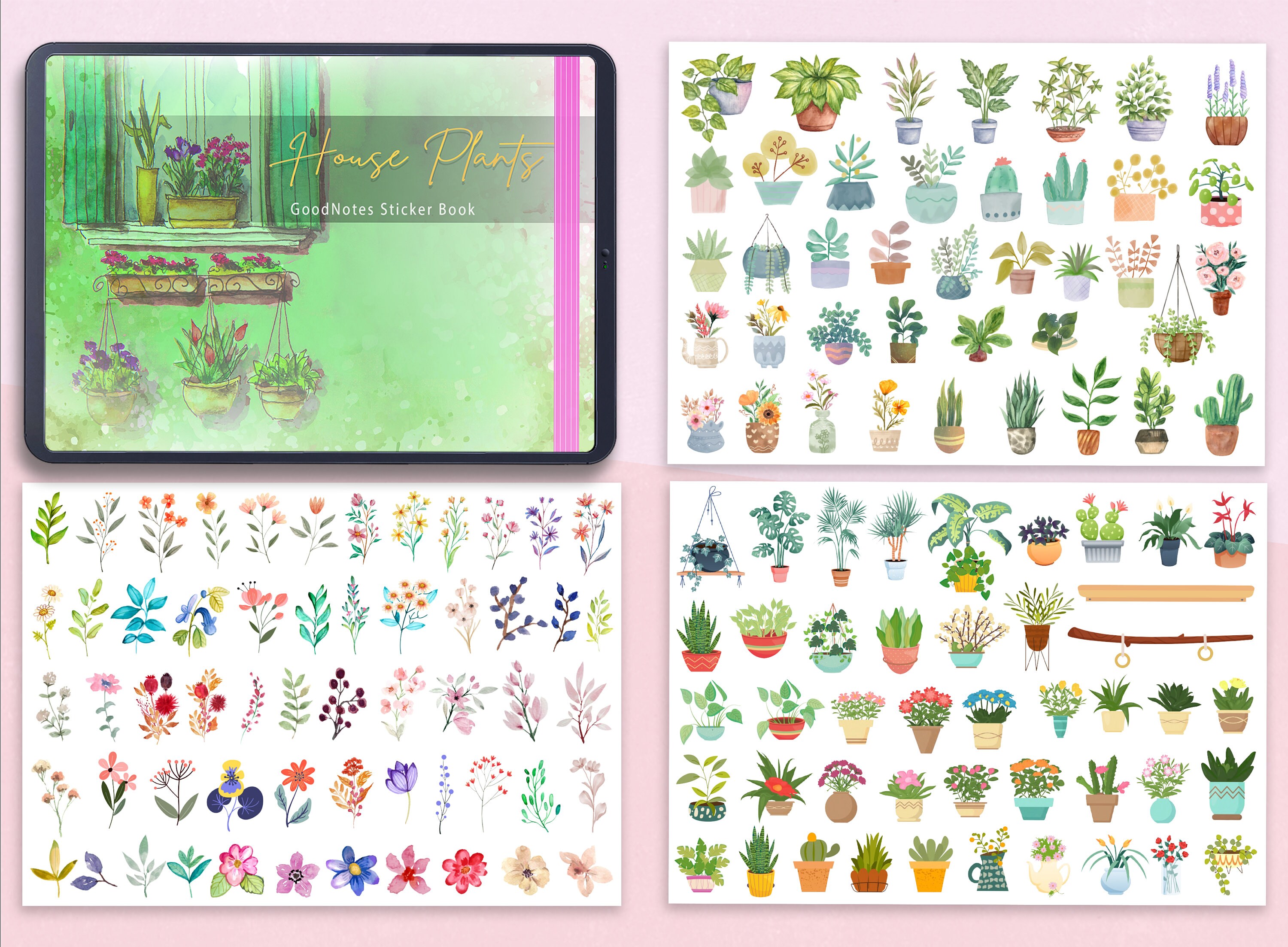 Digital Stickers, Plant Lovers Stickers, Botanical Stickers, Greeneries ...