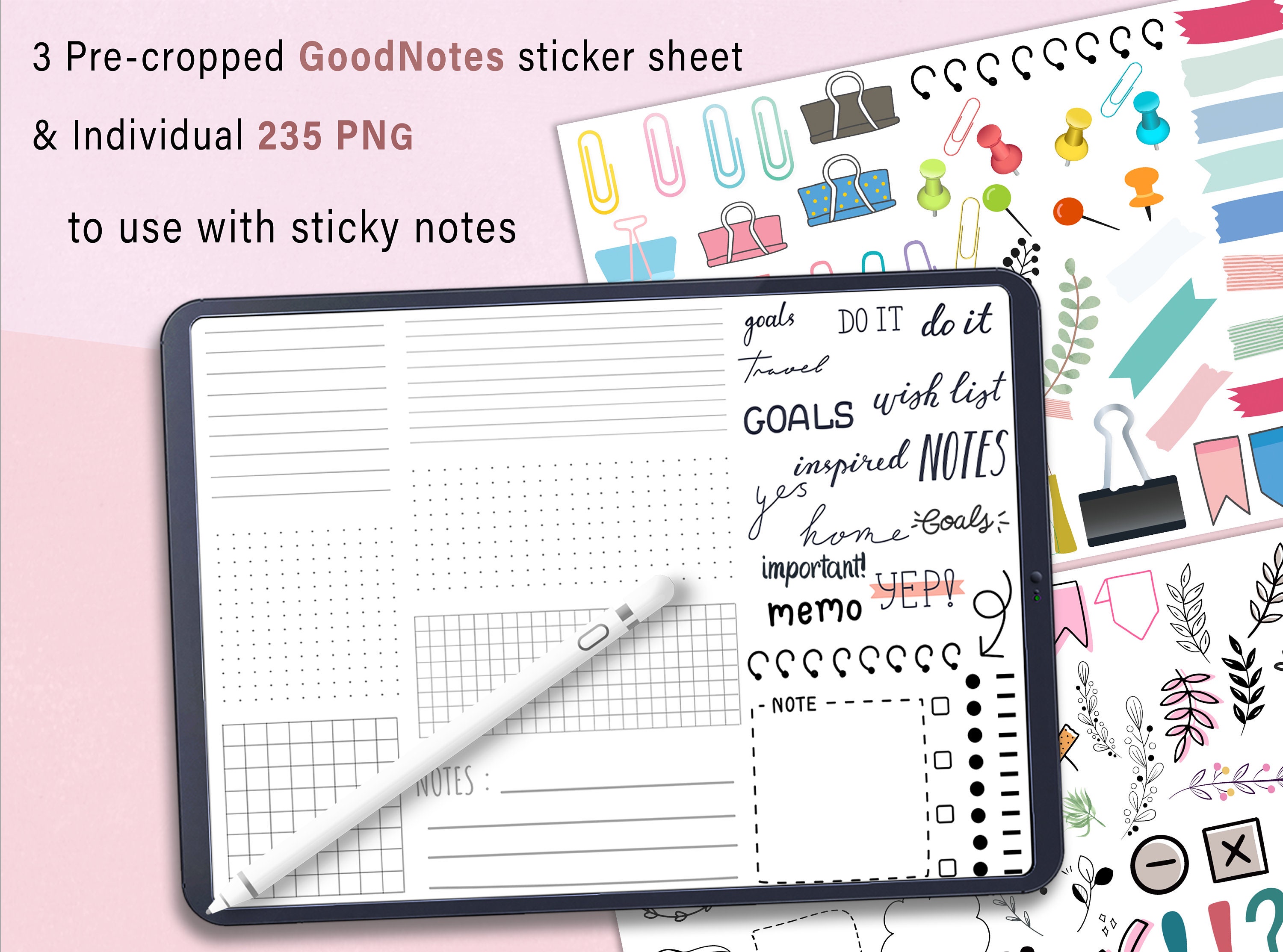 Goodnotes Sticky Notes Digital Stickers Post It Notes - Etsy
