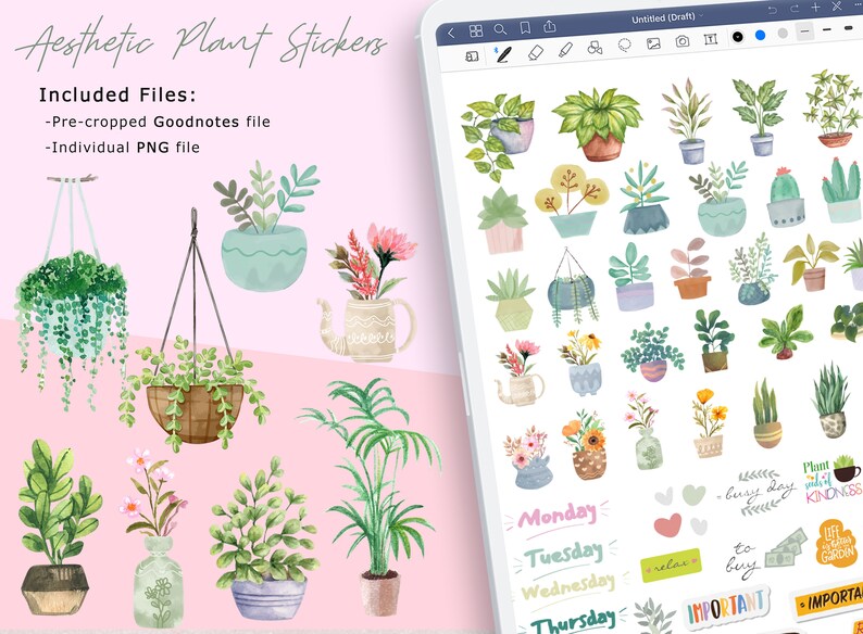 750 Plant Digital Stickers for Goodnotes Botanical Stickers - Etsy