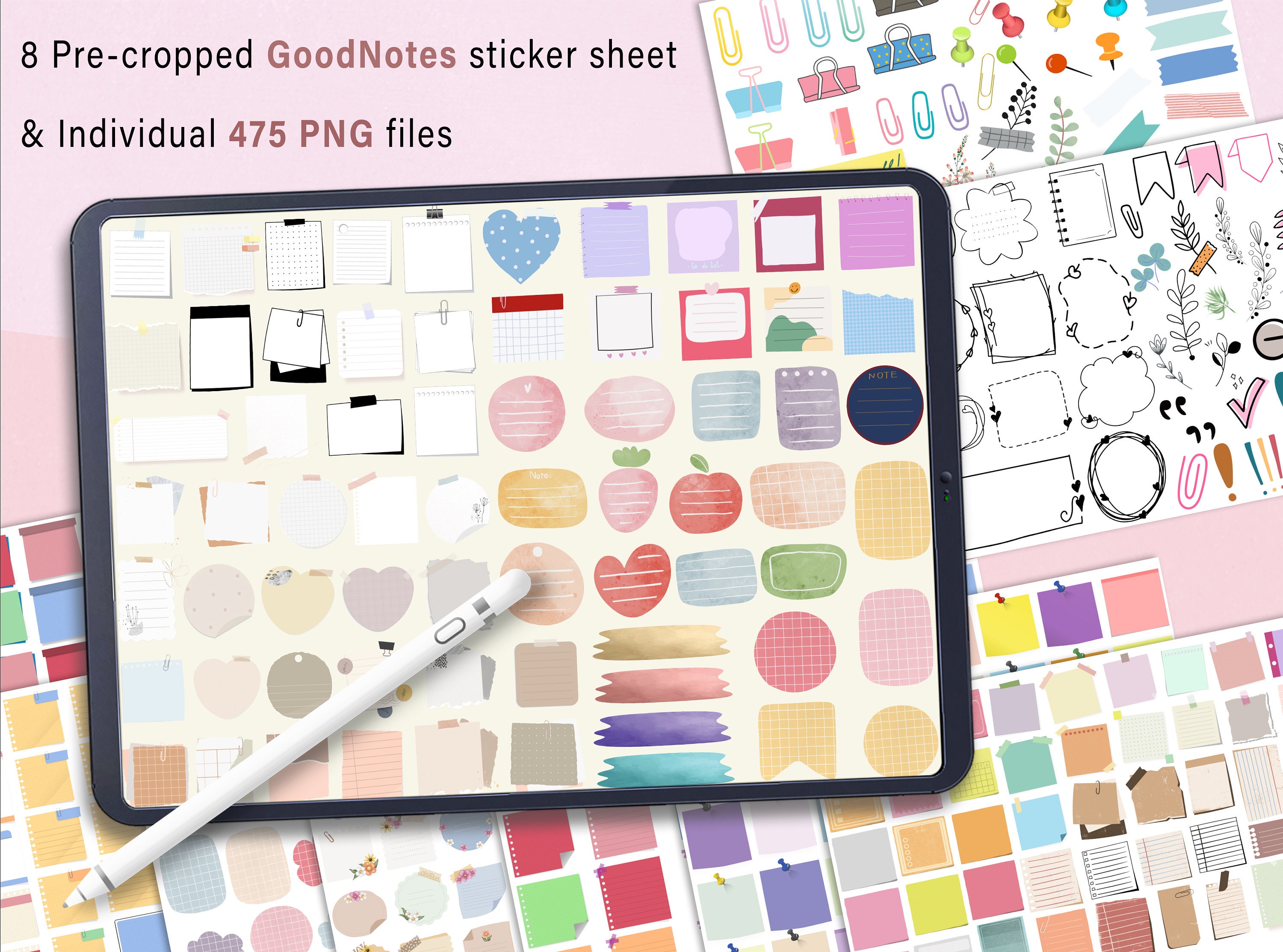 Goodnotes Sticky Notes Png Digital Sticky Notes Set Post It - Etsy
