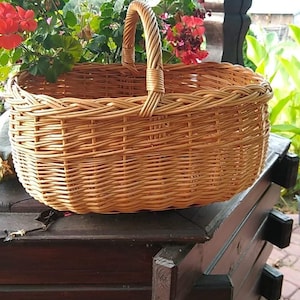 Wicker Willow Basket for Shopping, 100% Handmade, Big Basket ...