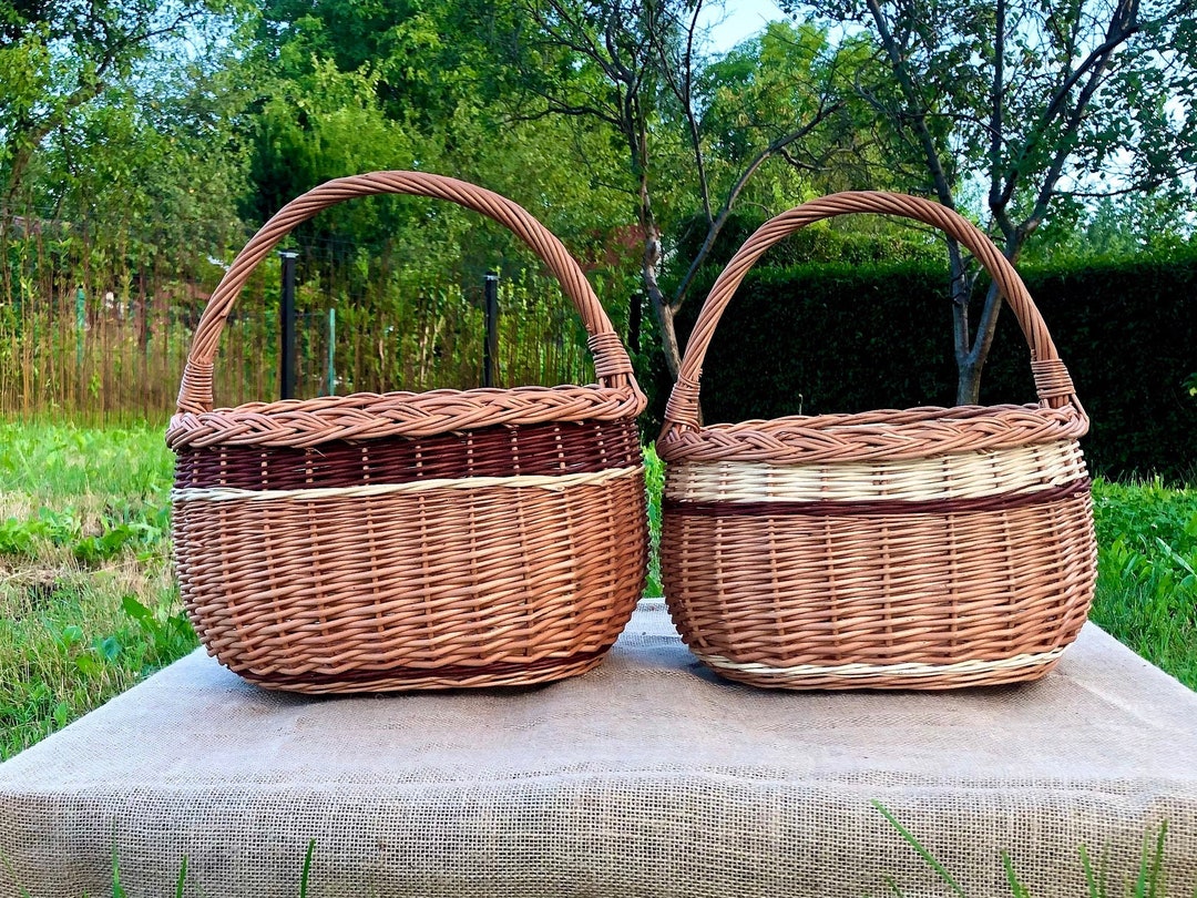 Wicker Willow Basket, Ecological, for Shopping Mushroom Picking Fruit ...