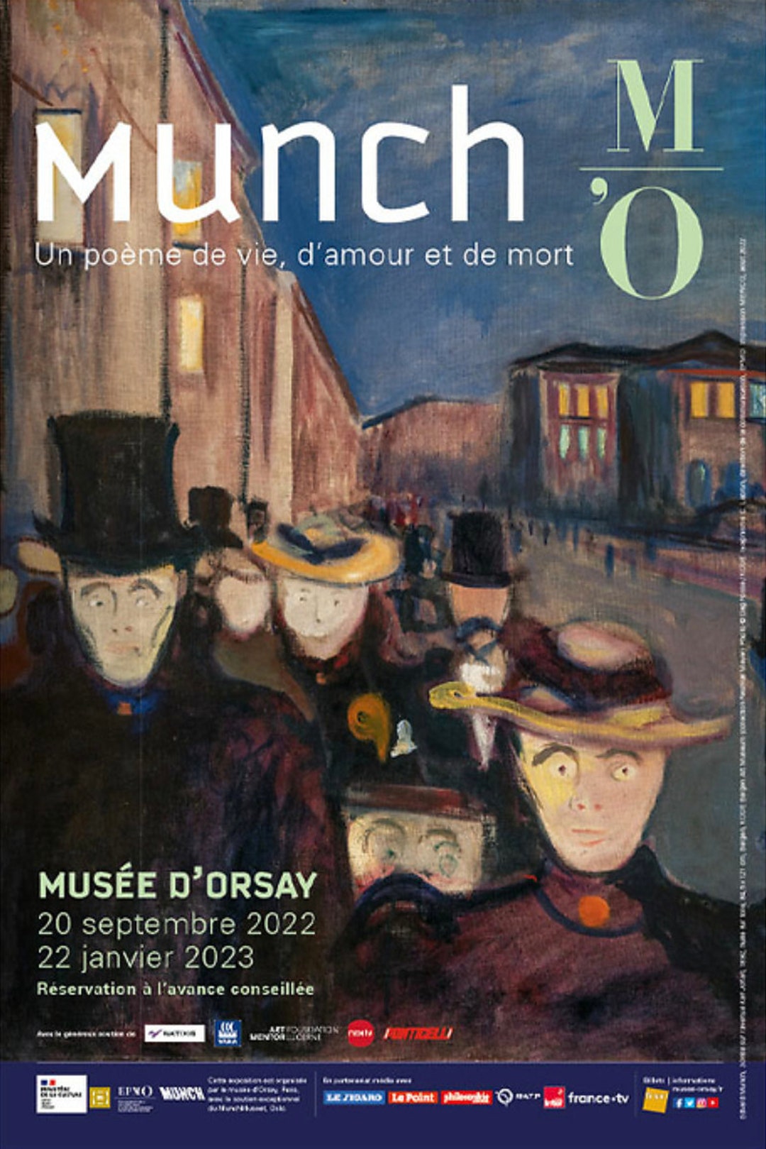 Original Edvard Munch Exhibition Poster - Evening on Karl Johan Street ...