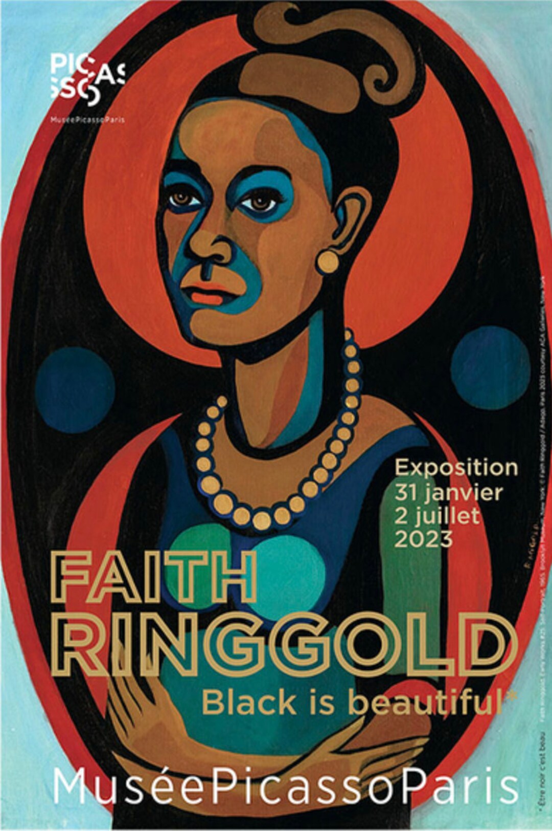 Original Faith Ringgold Exhibition Poster - Black is Beautiful ...