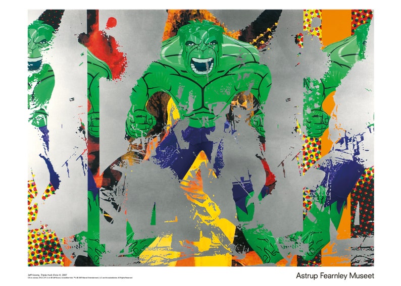 Original Jeff Koons Exhibition Poster - Triple Hulk Elvis III ...