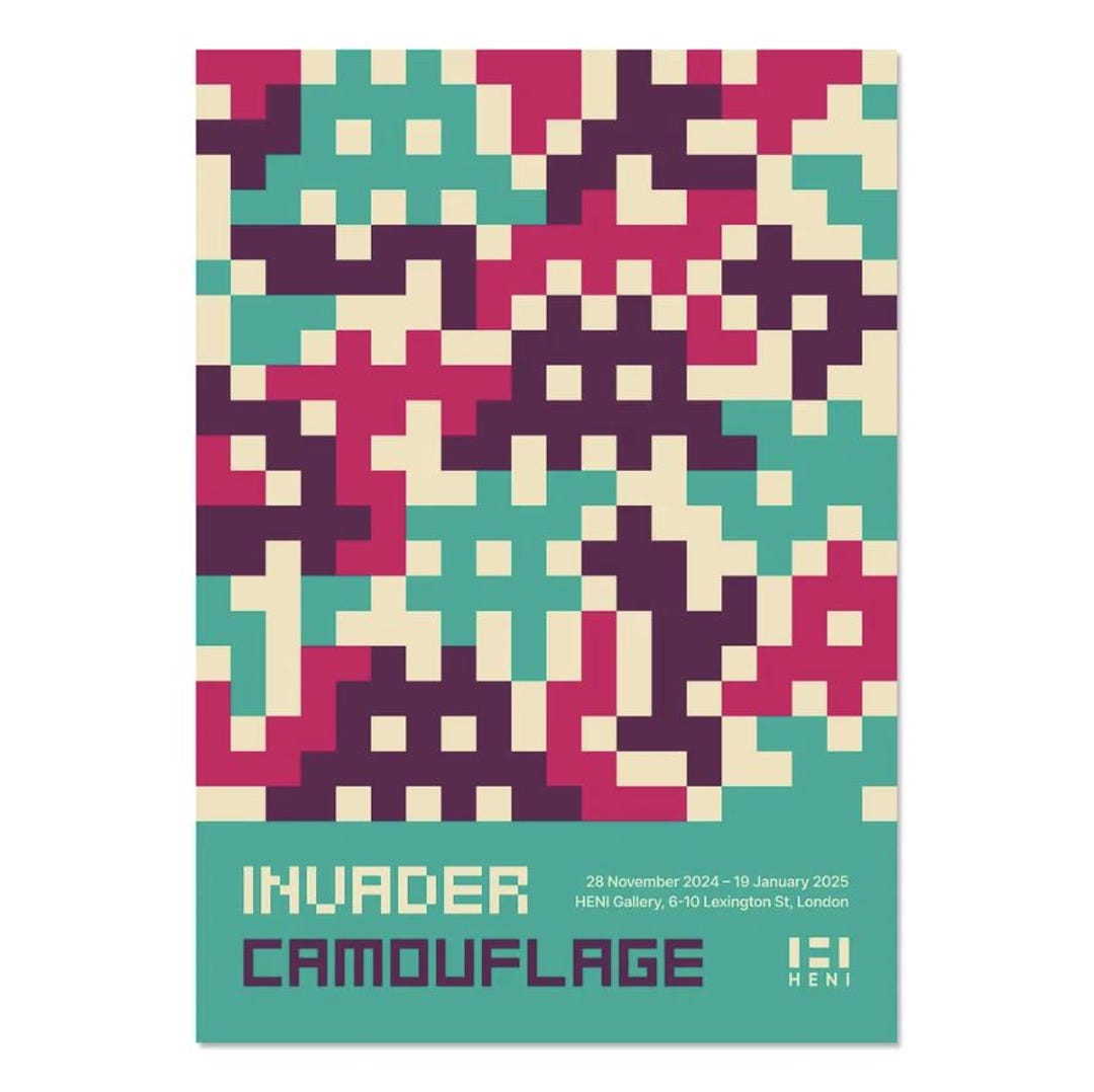 Authentic Invader Exhibition Poster - Camouflage Red and Green - Official Museum Print - Etsy