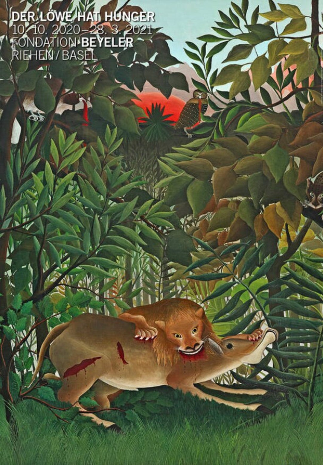 Original Henri Rousseau Exhibition Poster - the Lion is Hungry ...