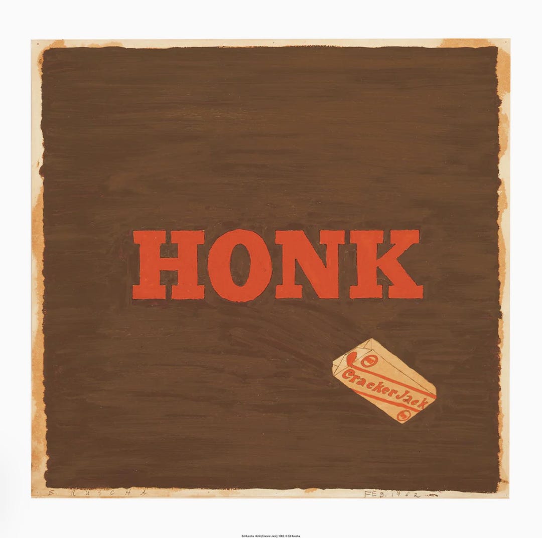 Authentic Ed Ruscha Exhibition Poster - Honk (cracker Jack) - Official ...