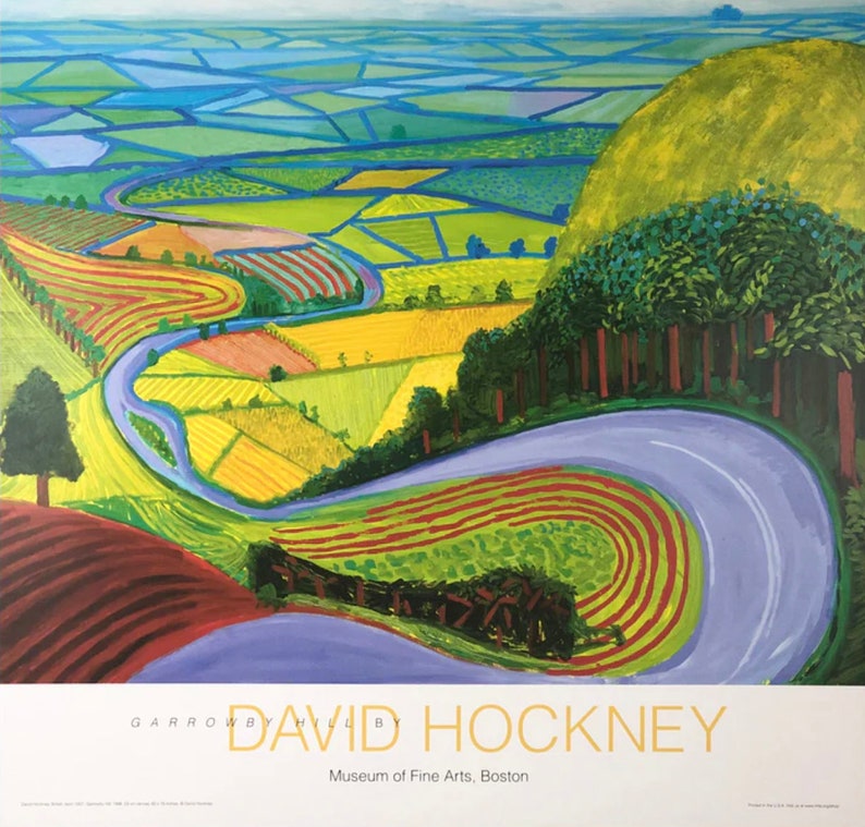 Original David Hockney Exhibition Poster - on Garrowby Hill - Authentic ...