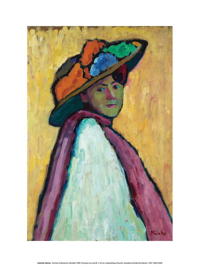 Authentic Gabriele Munter Print - Portrait of Marianne Werefkin ...