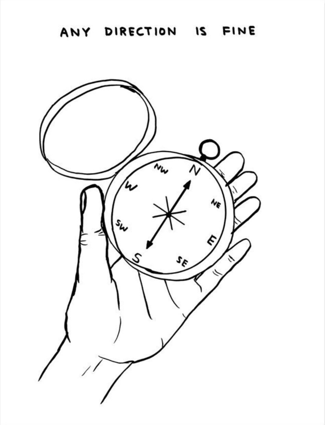 Rare David Shrigley Poster - Any Direction is Fine - Original ...