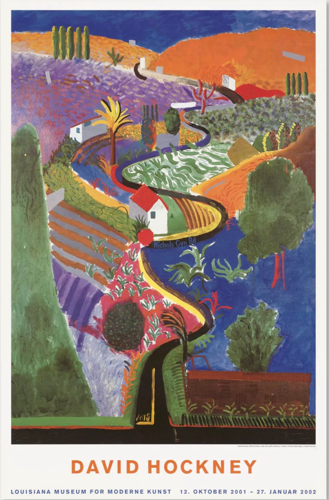 Original David Hockney Exhibition Poster - Nichols Canyon - Authentic ...