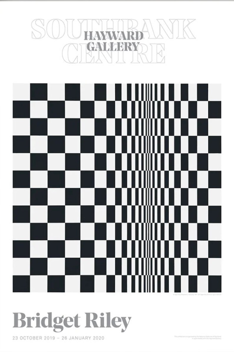Bridget Riley Exhibition Poster - Movement in Squares - Stunning Museum ...