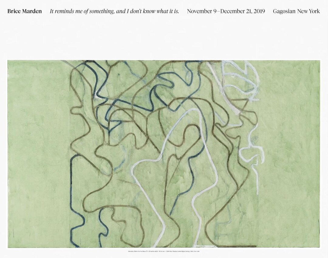 Original Brice Marden Exhibition Poster - Elevation - Green Abstract ...
