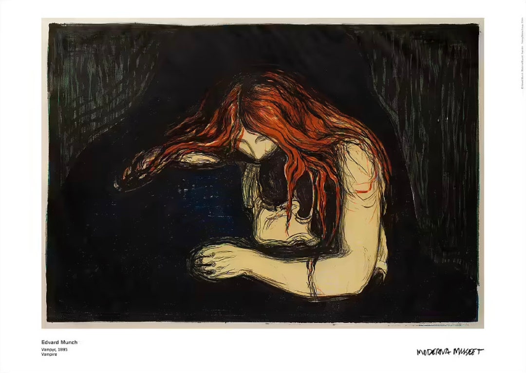 Original Edvard Munch Exhibition Poster the Vampire Stunning Exhibition ...