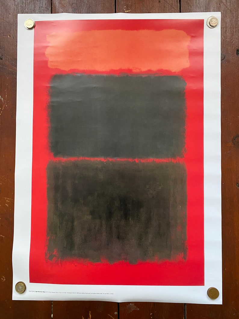 Original Mark Rothko Museum Poster - Light Red Over Black - Etsy