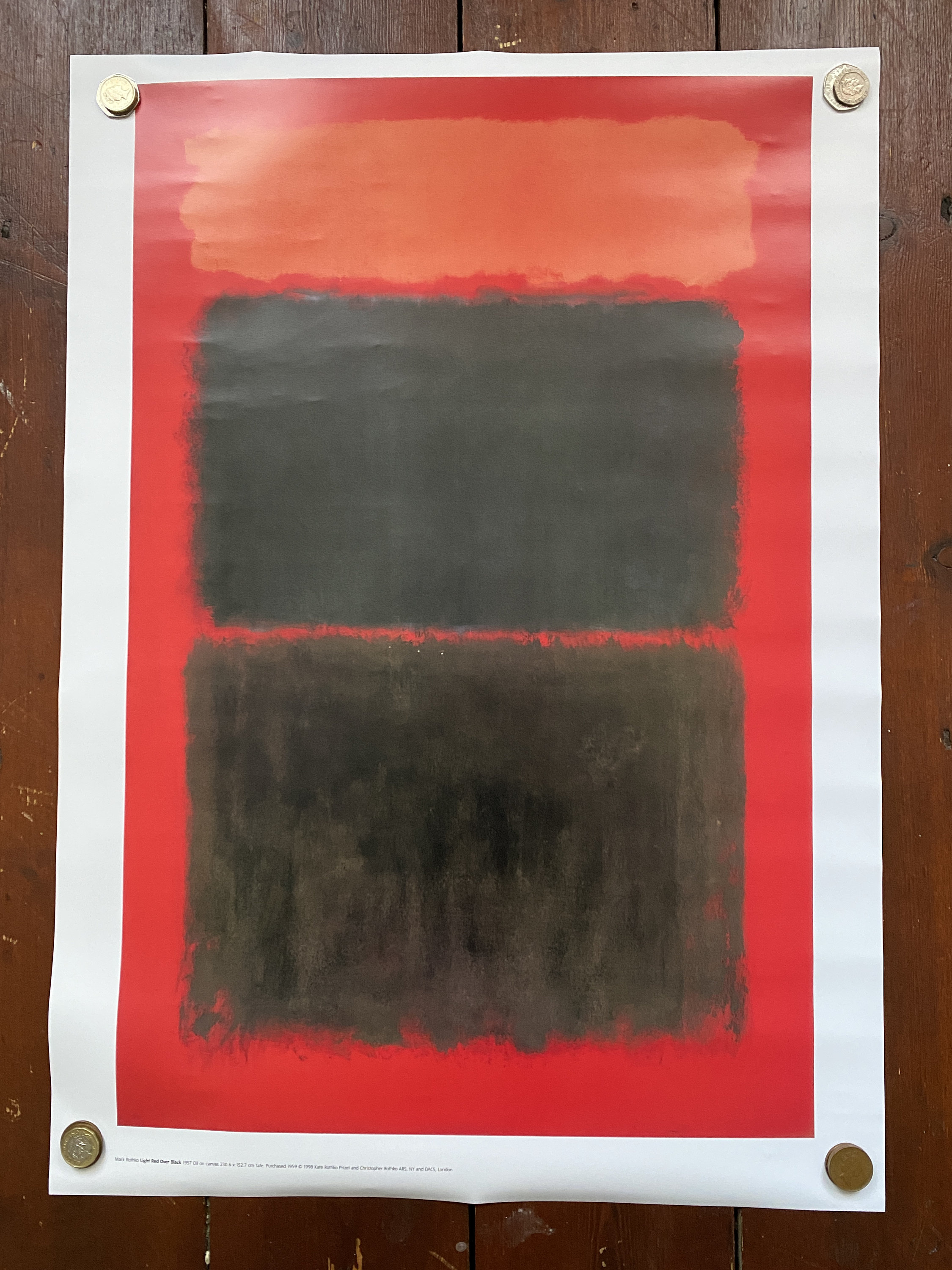 Original Mark Rothko Museum Poster - Light Red Over Black - Etsy