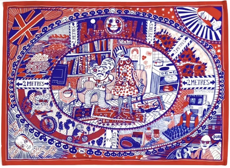 Original Grayson Perry Museum Print - Britain Under Lockdown - Tapestry ...