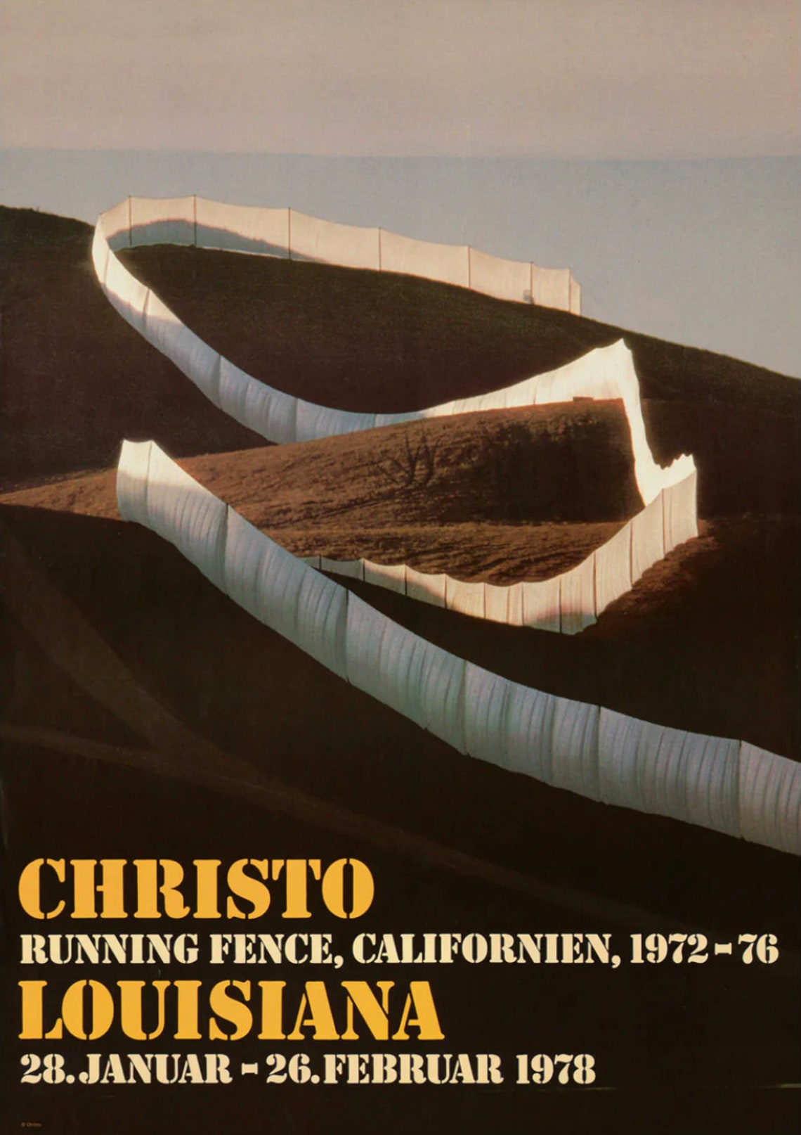 Christo Exhibition Poster - Running Fence California - Stunning Museum ...