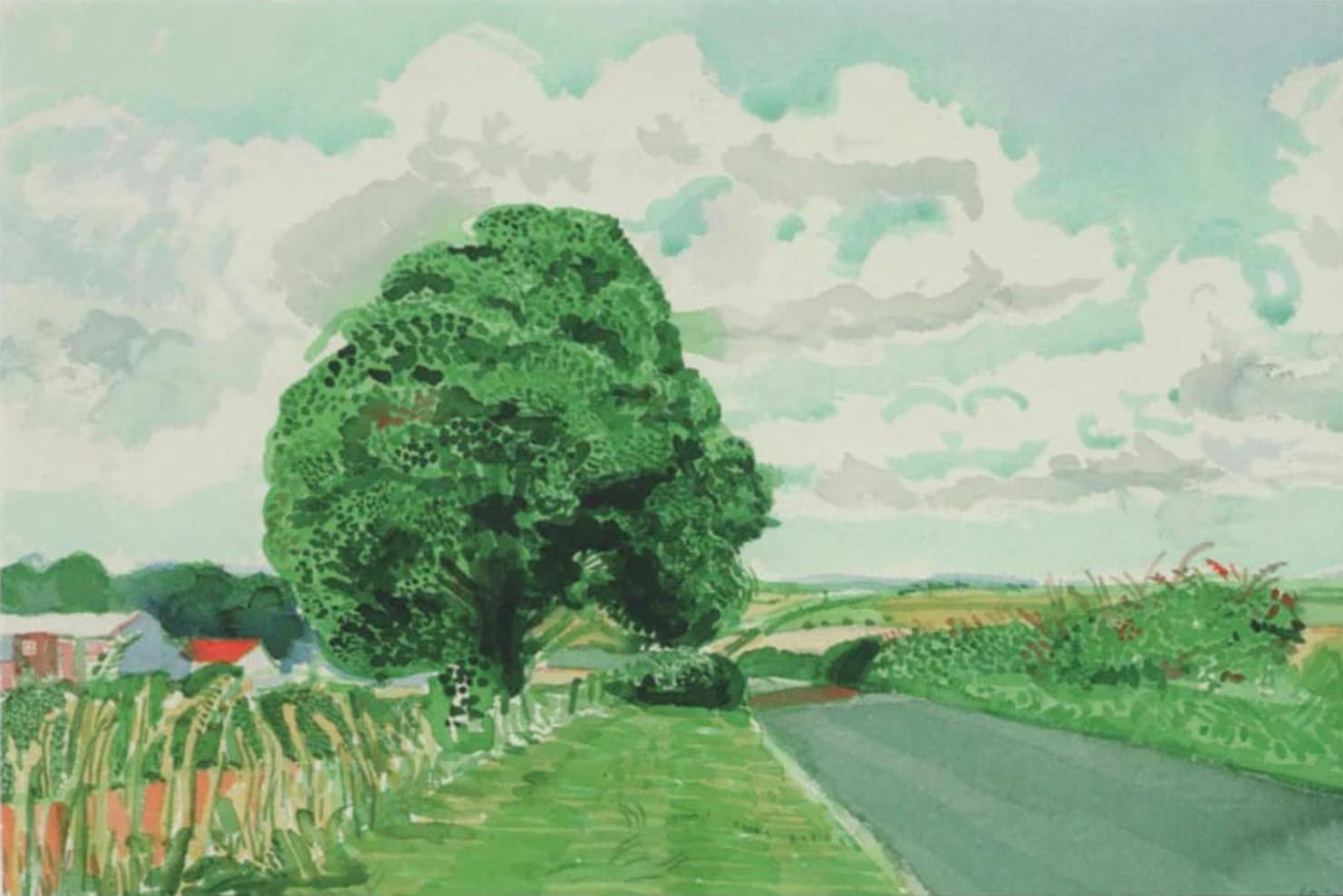 Authentic David Hockney Print / Poster - Midsummer Yorkshire With Tree ...