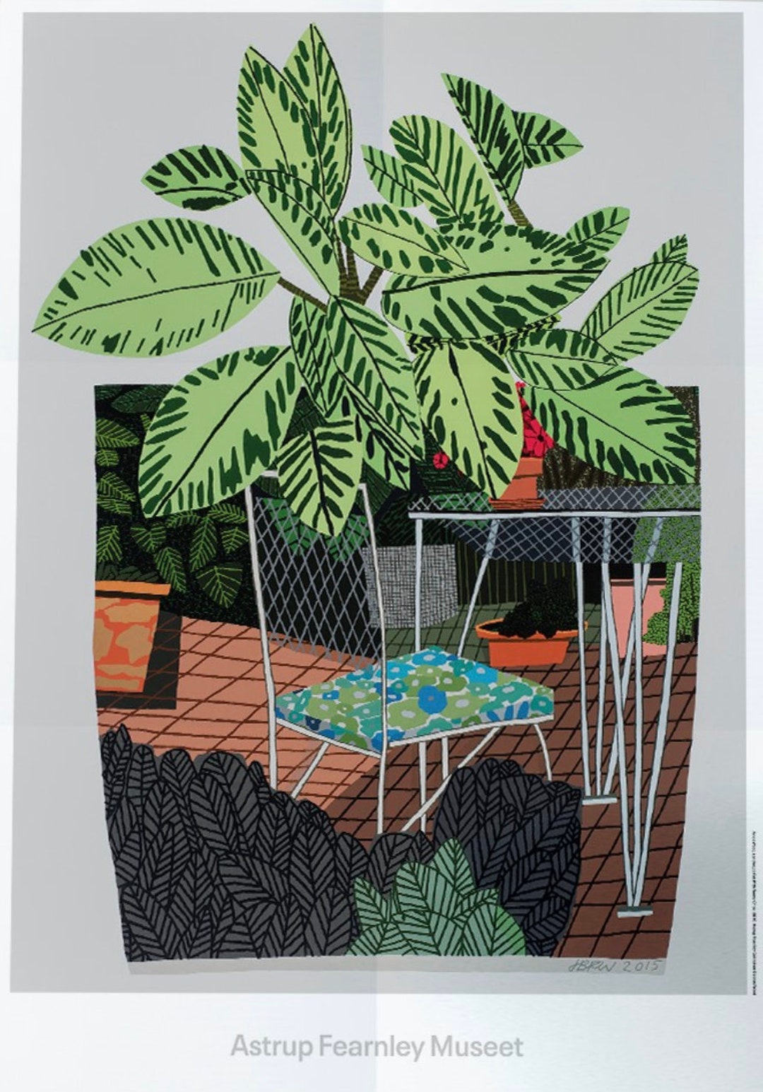 Original Jonas Wood Exhibition Poster - Flower Chair - Authentic ...
