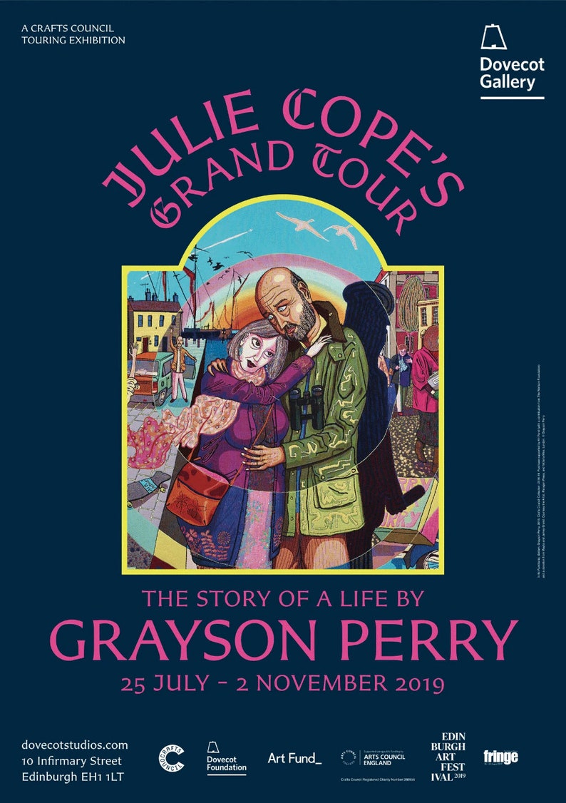 Original Grayson Perry Exhibition Poster - Julian Cope Grand Tour ...