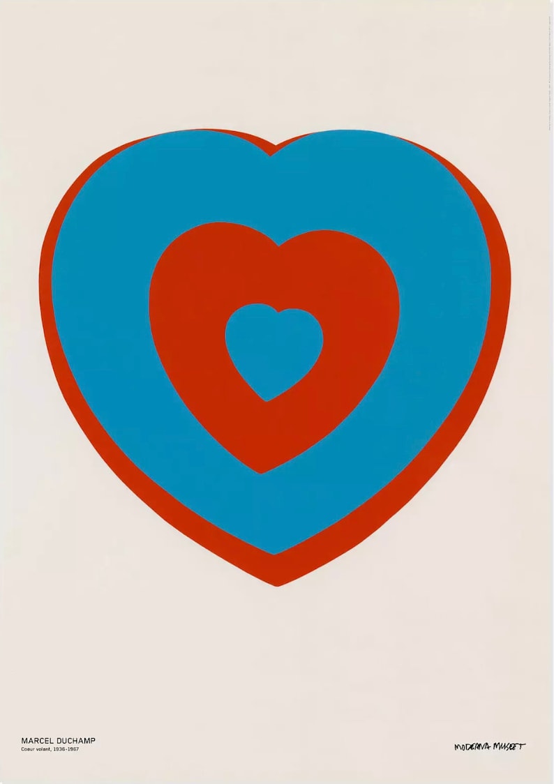Authentic Marcel Duchamp Exhibition Poster - Fluttering Hearts ...