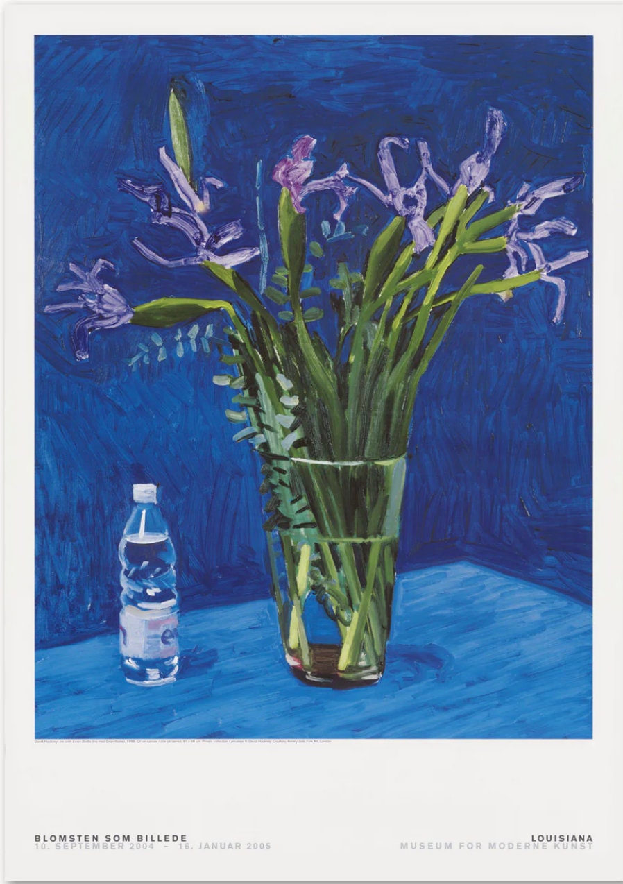 Original David Hockney Exhibition Poster - Iris With Water Bottle ...