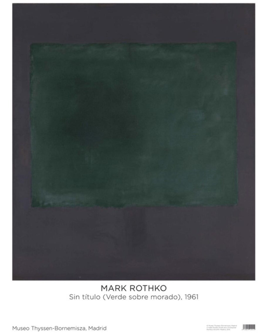 Official Marc Rothko Exhibition Poster - Green on Maroon - Authentic ...