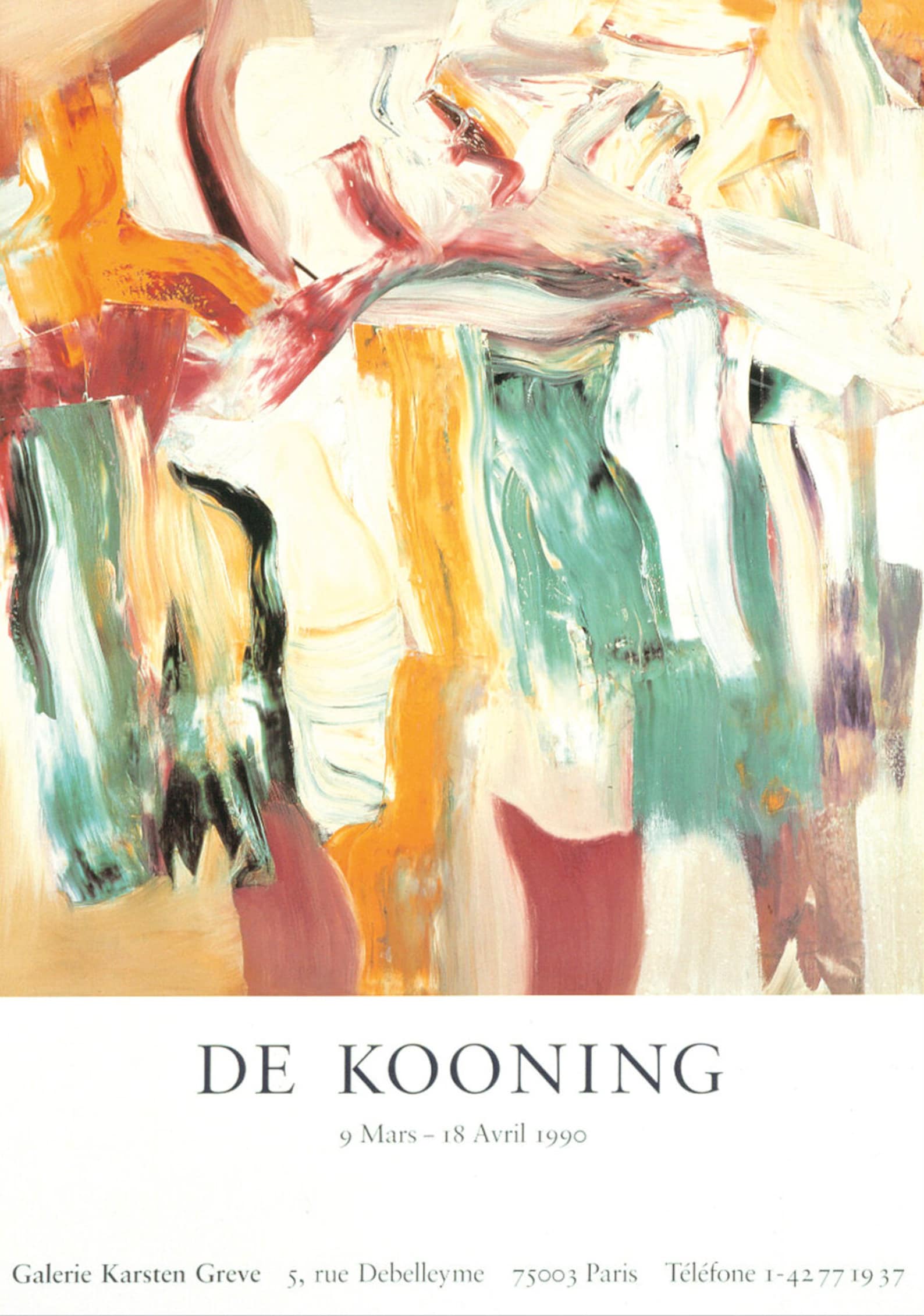 Vintage Willem De Kooning Exhibition Poster - Authentic Museum Print ...