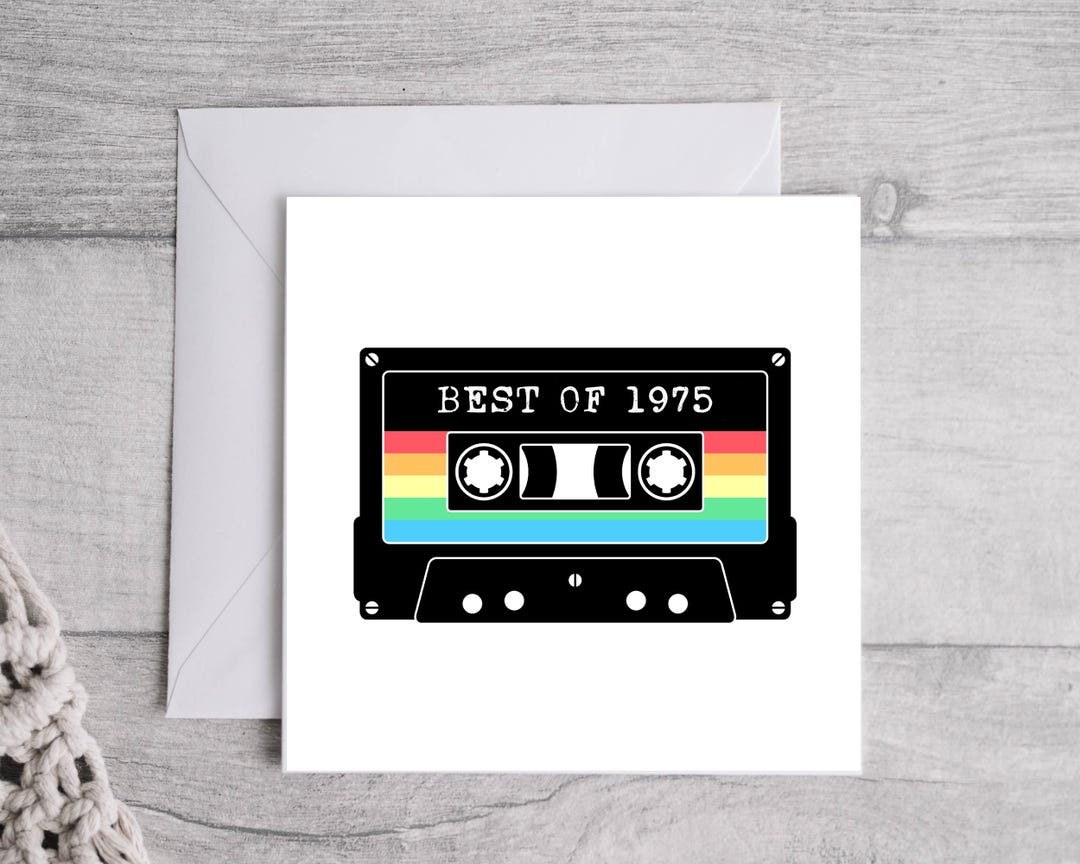 50th Birthday Card / 50th / 1975 Card / Cassette Player / Best of 1975 ...