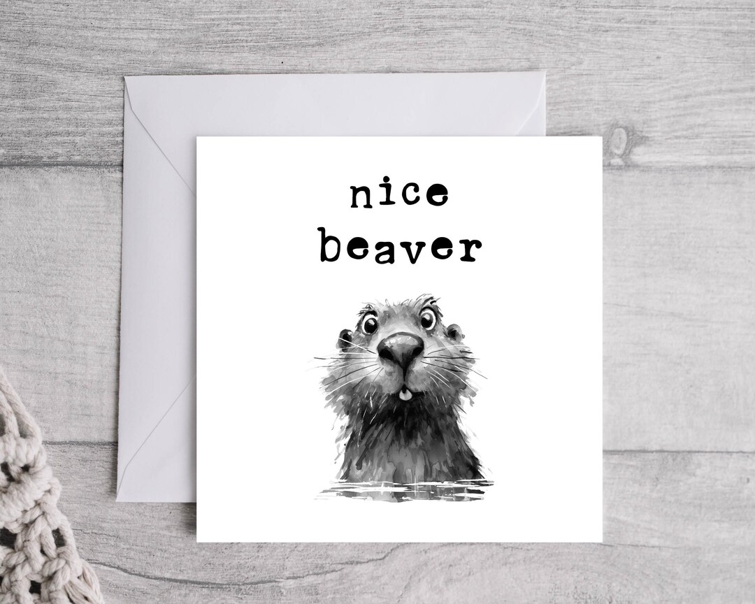 Nice Beaver Birthday Card, Nice Beaver Card, Beaver Birthday Card, Funny Birthday Card, Rude ...