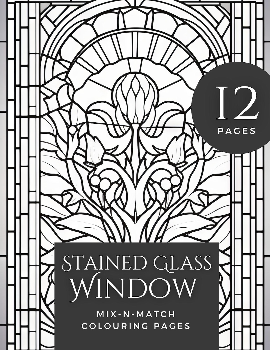 15 Page Printable Stained Glass Window Colouring Pages - Etsy