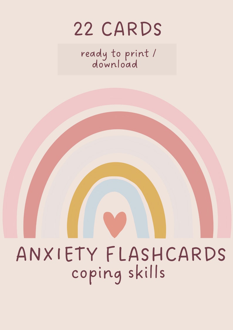 22 Anxiety Coping Skills Flashcards - Etsy
