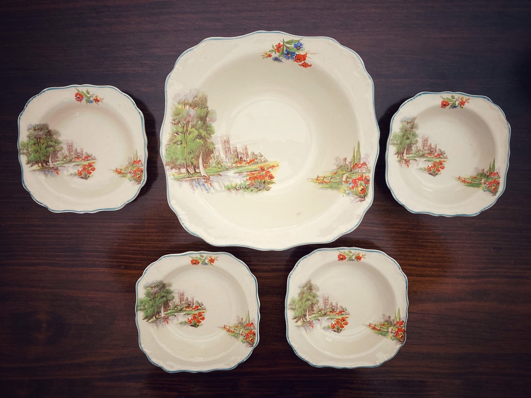 Vintage J&G Meakin Sol Ware Canterbury Pattern 5 Pce - Etsy