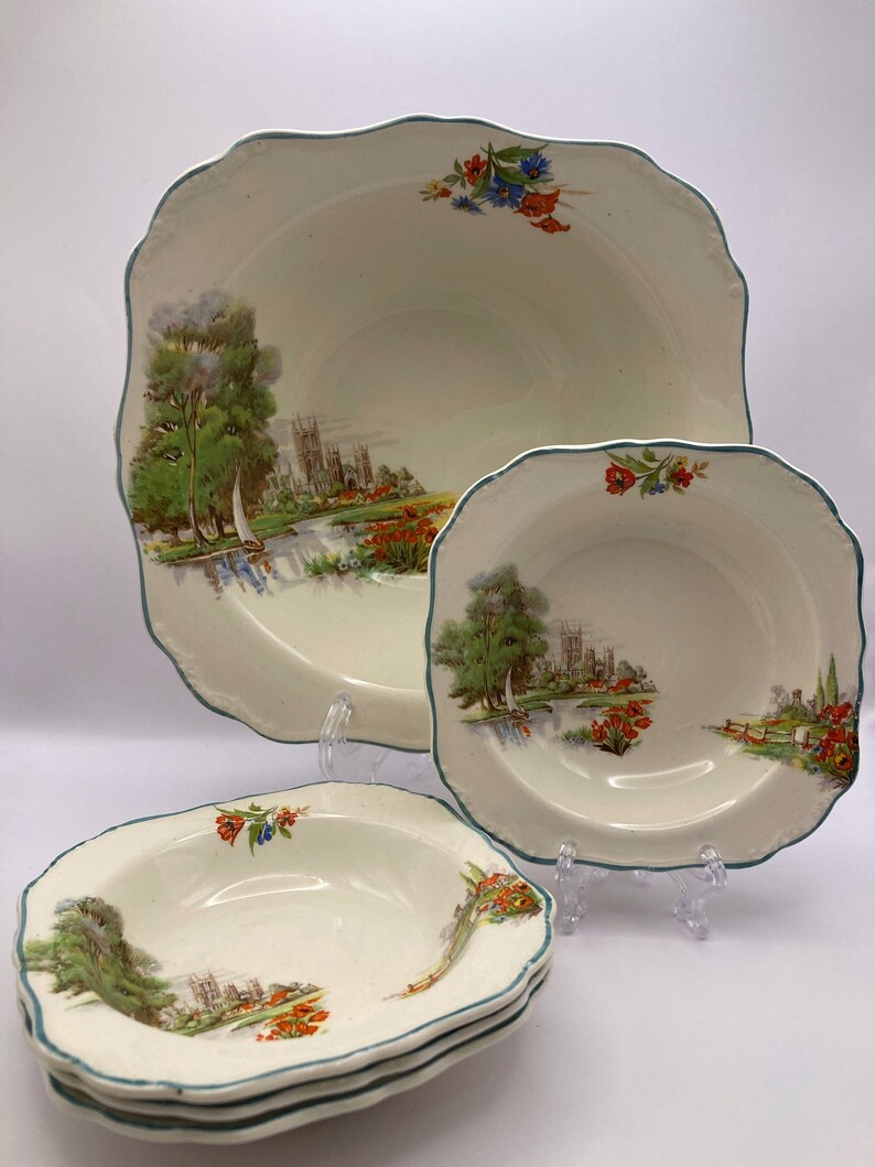 Vintage J&G Meakin Sol Ware Canterbury Pattern 5 Pce - Etsy