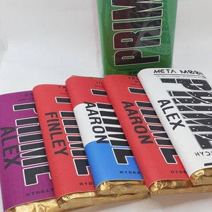 PRIME Personalised Prime Chocolate Bar 9 Designs - Etsy UK